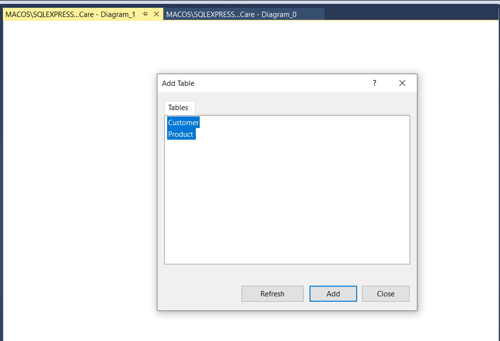 Microsoft SQL Server Management Studio, Membuat Tabel Relasi